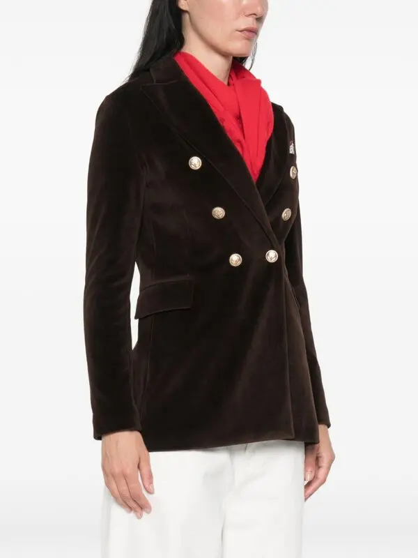 CIRCOLO 1901 Cotton Double Breasted Jacket - Brown