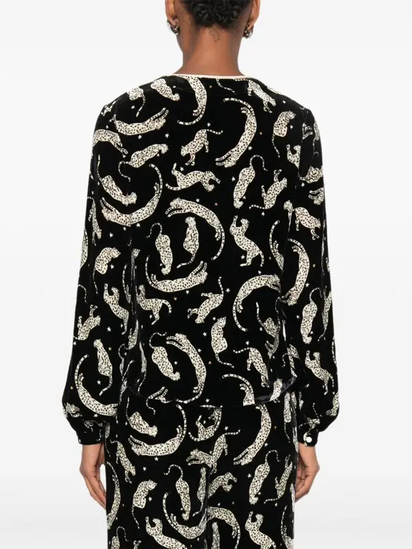 FORTE_FORTE Printed Velvet Blouse
