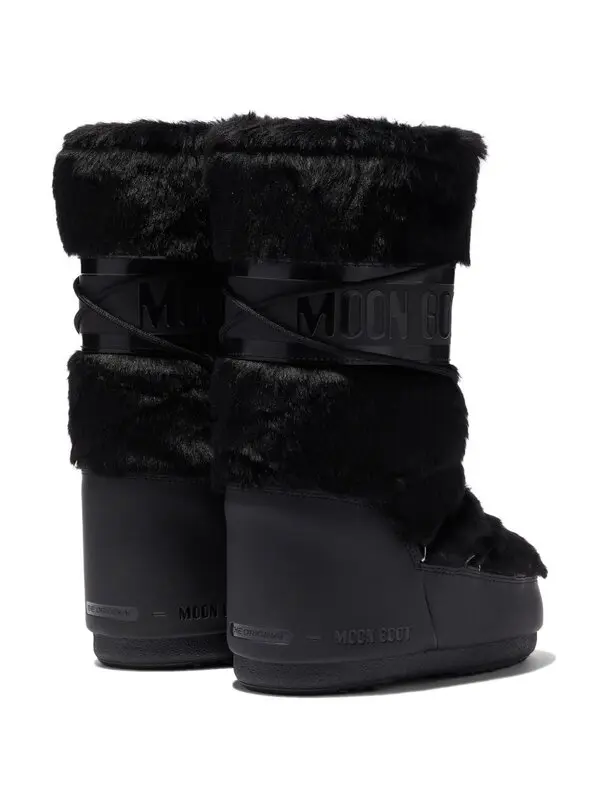 Moon Boot Icon High Faux Fur Boots - Black