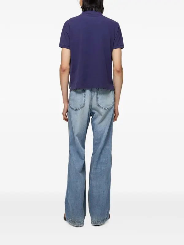 Acne Studios Logo Cotton Polo Shirt - Navy