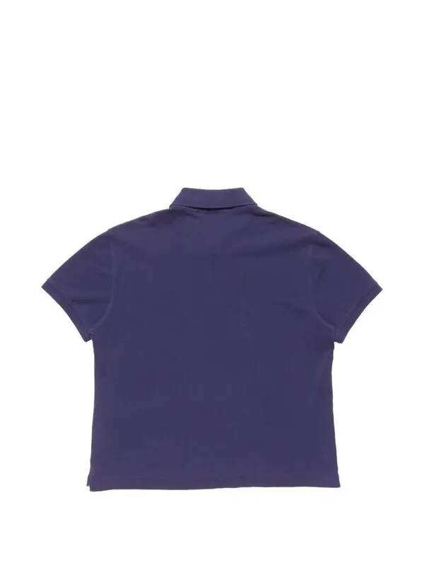 Acne Studios Logo Cotton Polo Shirt - Navy