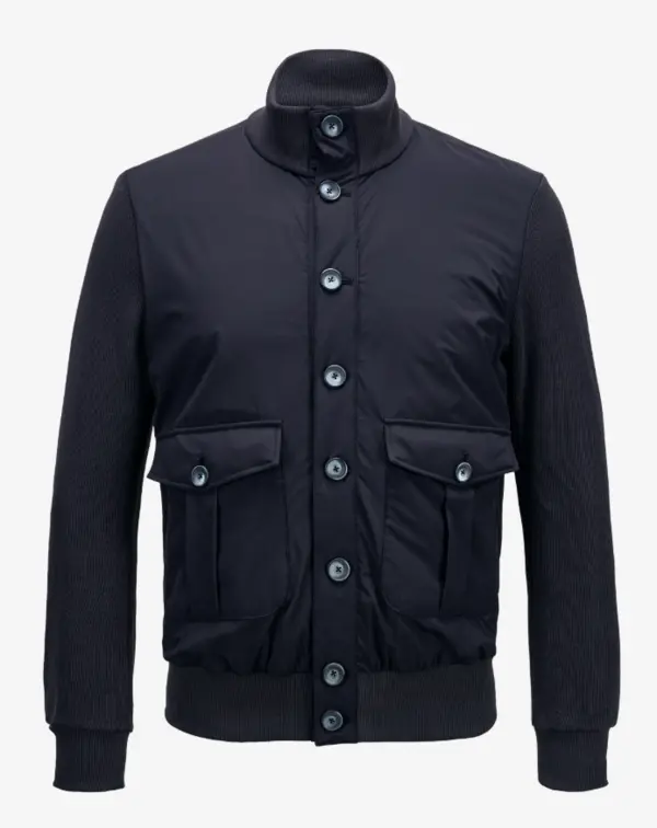 Herno Button Fastening Padded Jacket - Blu