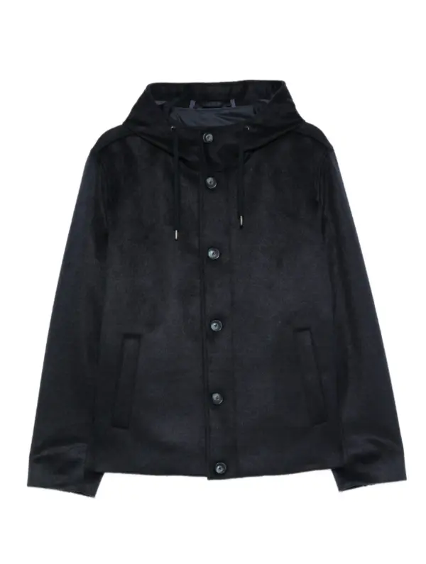 Herno Hooded Button Fastening Jacket - Blu