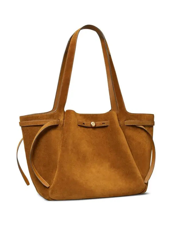 Tory Burch Romy Suede Leather Tote - Camel