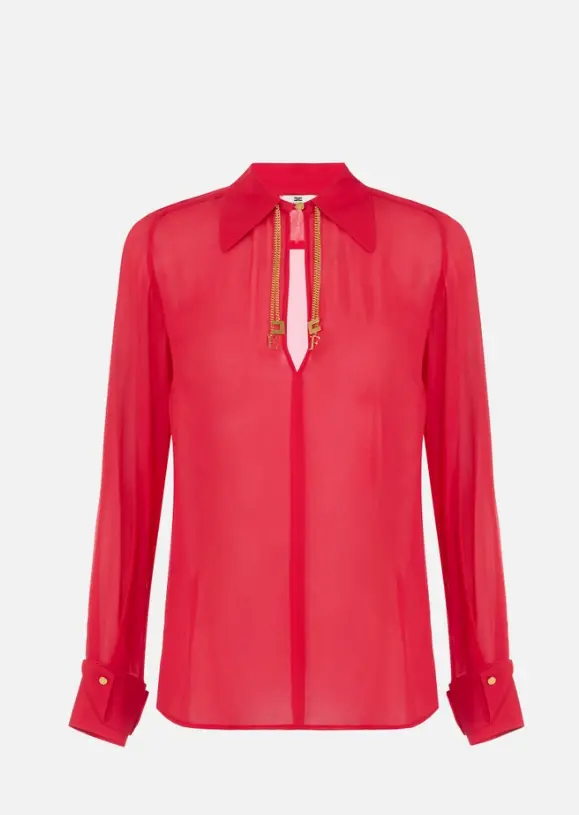 Elisabetta Franchi Georgette Shirt - Rosso