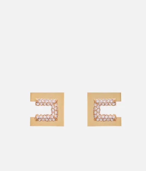 Elisabetta Franchi Logo Earrings - Oro