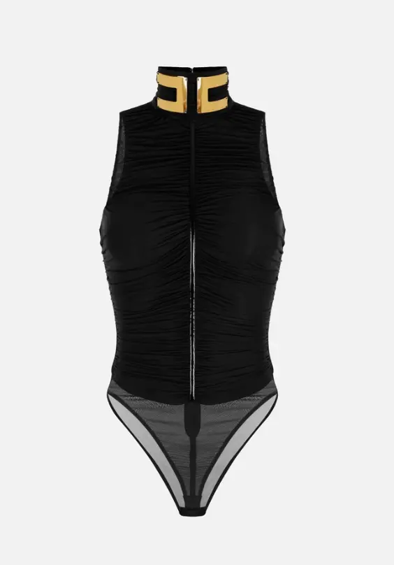 Elisabetta Franchi Jewel Neck Bodysuit