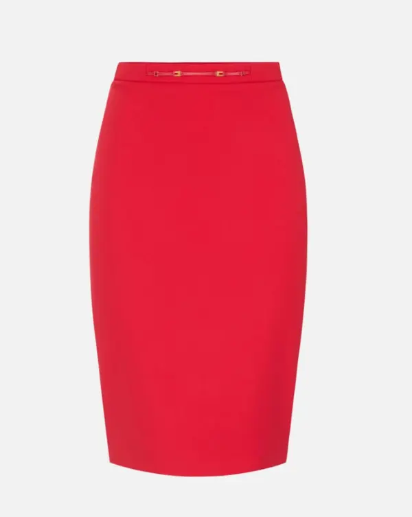 Elisabetta Franchi Skirt With Jewel Detail - Rosso