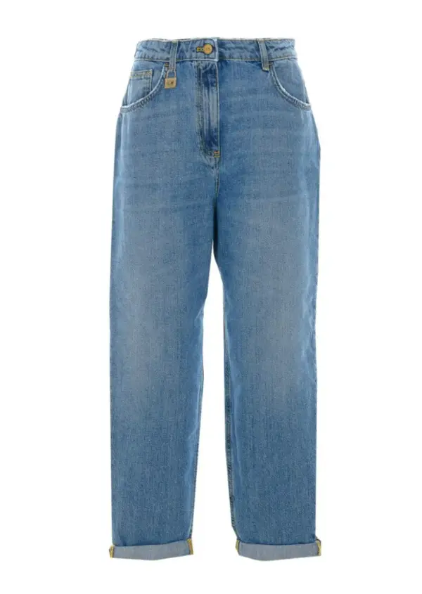 Elisabetta Franchi Jeans With Logo Padlock - Blu