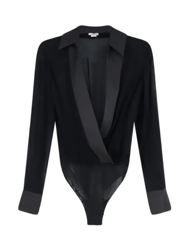 Elisabetta Franchi Wrap Style Long Sleeved Bodysuit