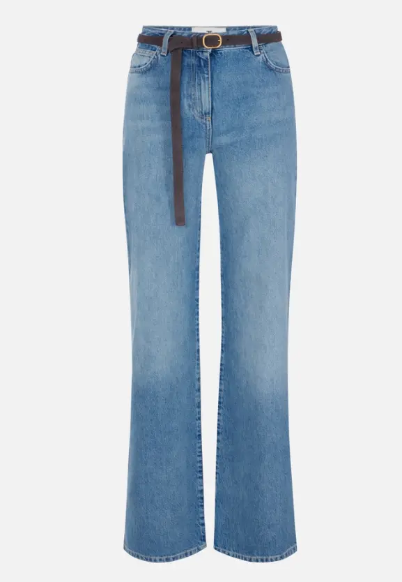 Elisabetta Franchi Jeans With Belt - Blu