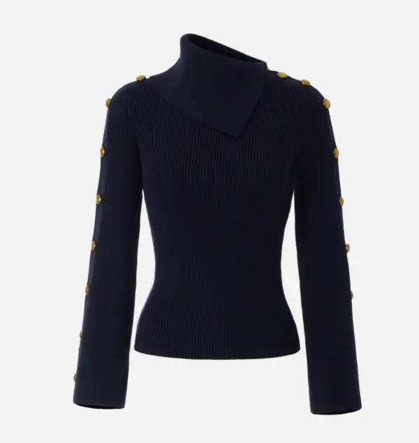 Elisabetta Franchi Pullover With Jewel Buttons - Blu