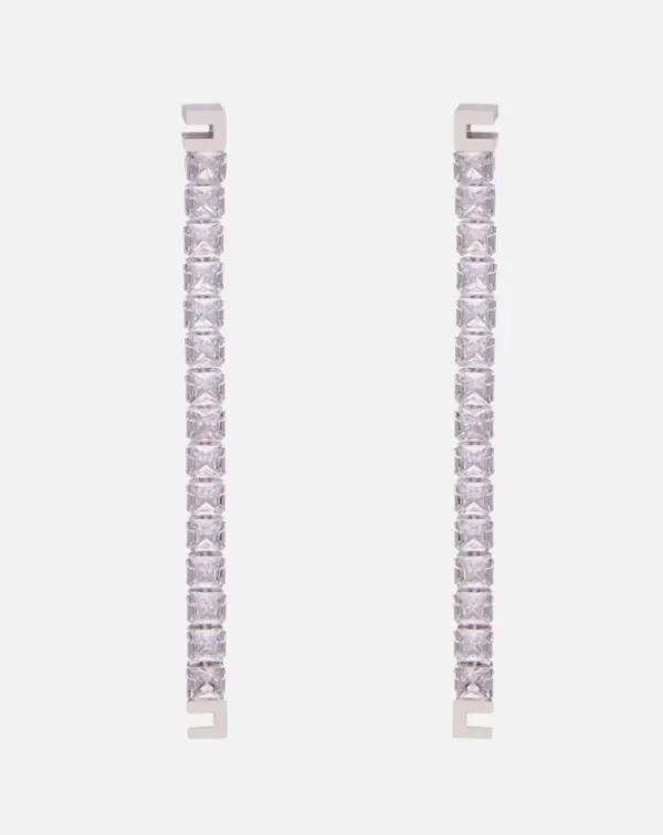 Elisabetta Franchi Strass Earrings - Silver