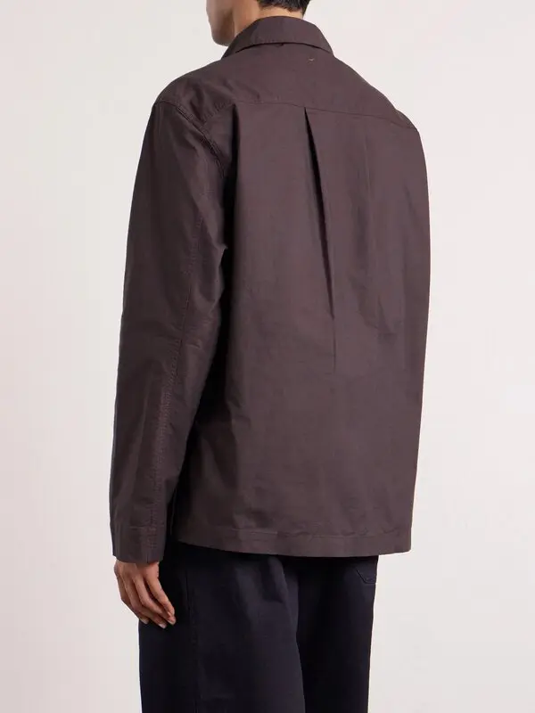 MARGARET HOWELL Half Zip-up Cotton Shirt