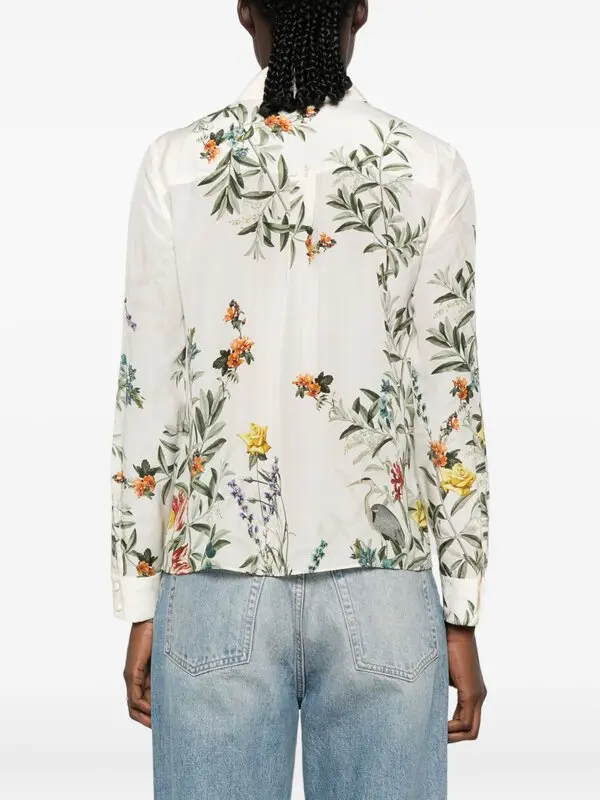 Alice + Olivia Printed Silk Shirt