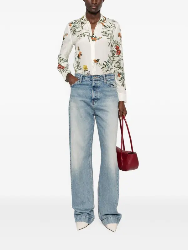 Alice + Olivia Printed Silk Shirt