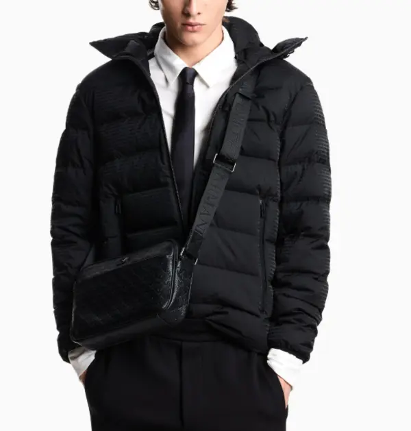 Emporio Armani Embossed Leather Eagle Bag