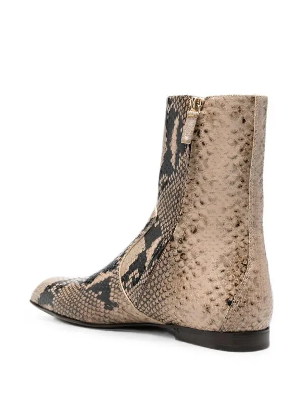 Khaite Colt Leather Ankle Boots - Beige