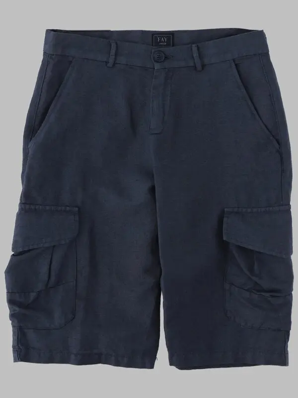 FAY Woven Bermuda Shorts - Blue