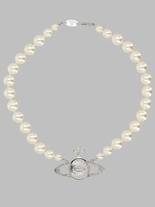 VIVIENNE WESTWOOD Collana Di Perle Con Orb - Silver