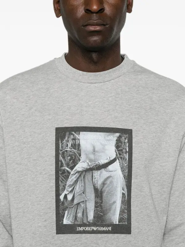 Emporio Armani Printed Cotton Sweatshirt