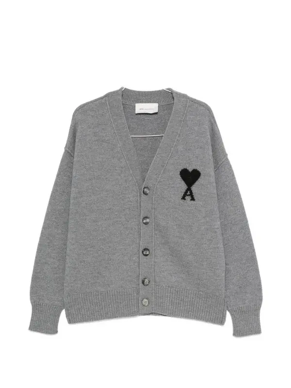 AMI Paris De Coeur Wool Cardigan