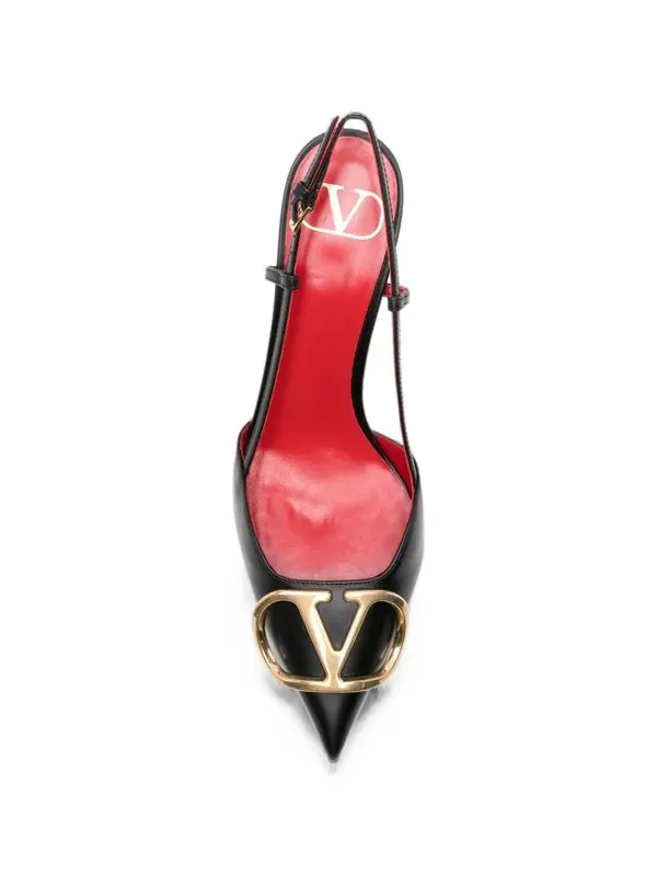 Valentino Garavani V Logo Signature Leather Pumps