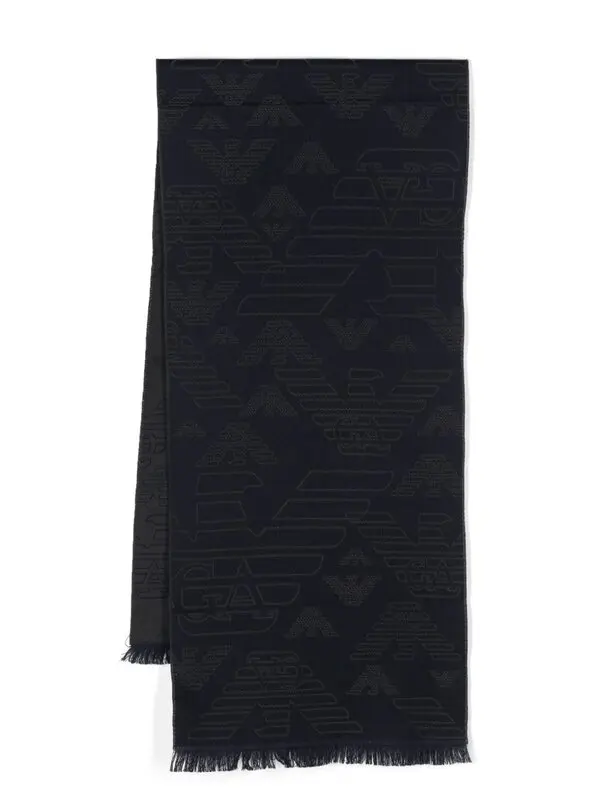 Emporio Armani Wool Scarf - Navy