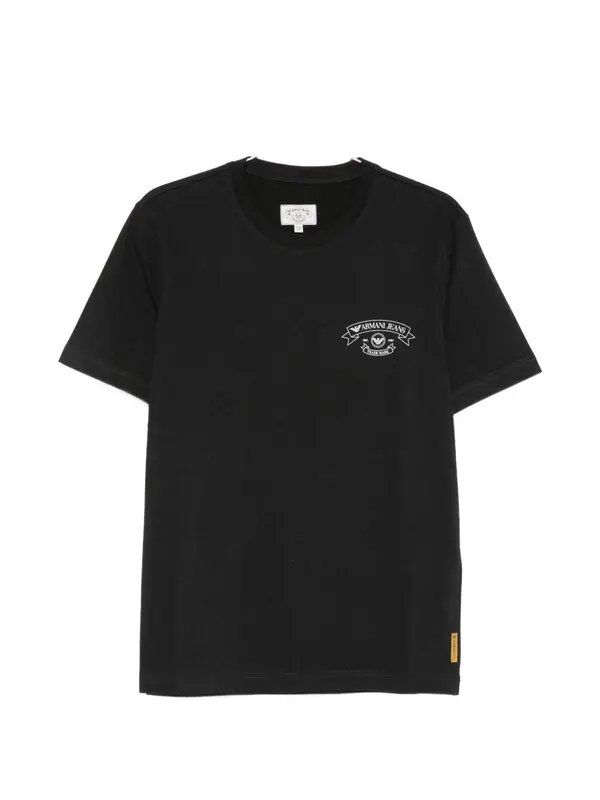 Emporio Armani Logo Cotton T Shirt - Black