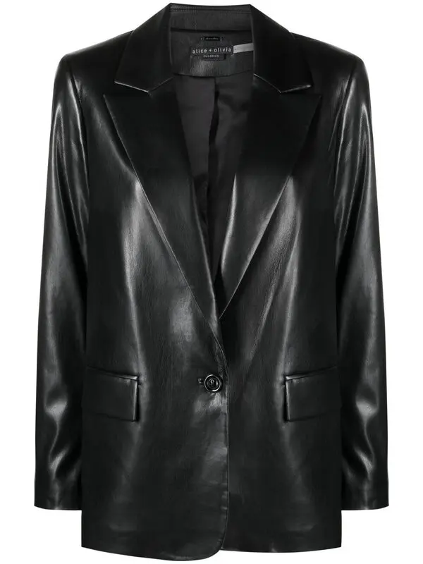 Alice + Olivia Faux Leather Blazer Jacket