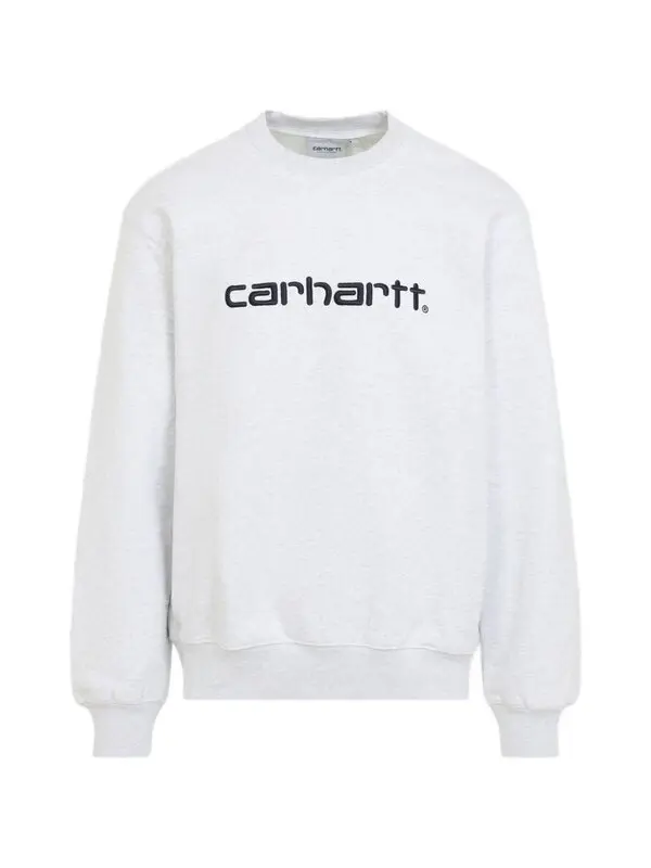 Carhartt Work In Progress Logo Cotton Sweatshirt - Grey