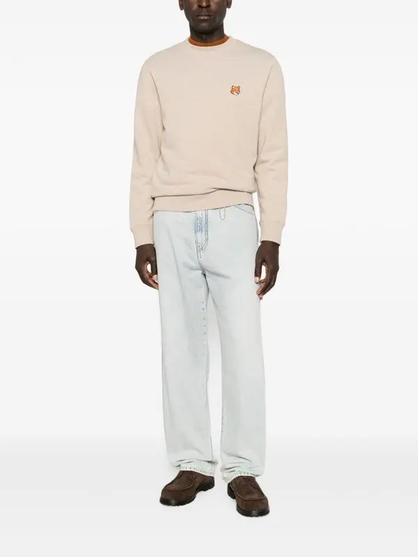 Maison Kitsuné Fox Head Ccotton Crewneck Sweatshirt