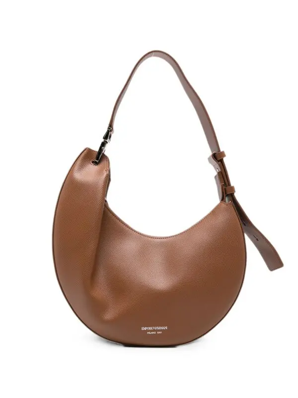 Emporio Armani Medium Leather Hobo Bag - Brown