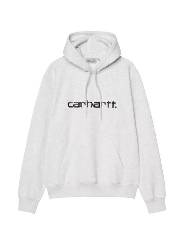 Carhartt Work In Progress Logo Cotton Hoodie - Grey