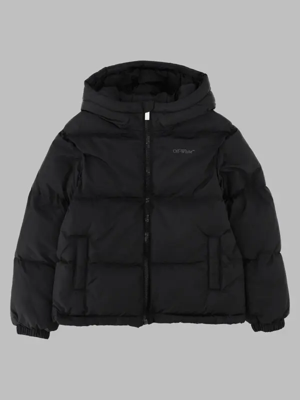 Off-White Arrow Monogram Short Puffer - Black