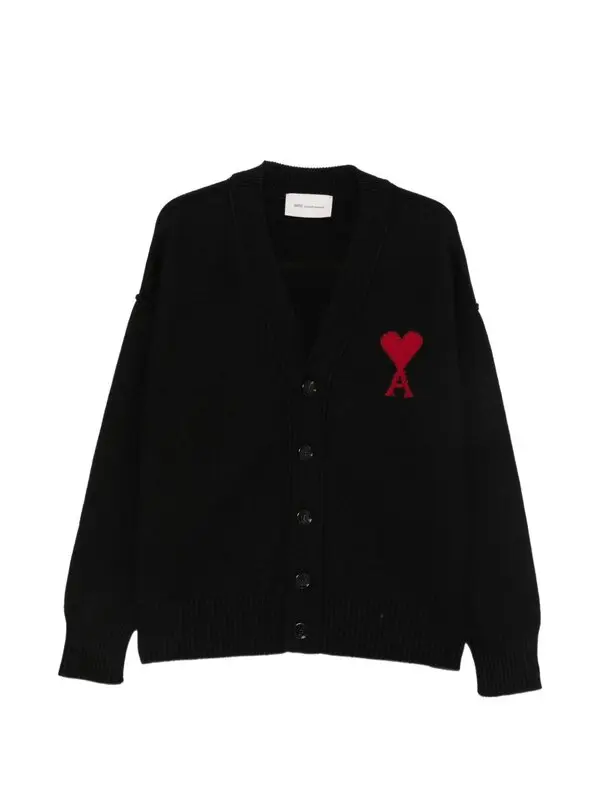 AMI Paris De Coeur Wool Cardigan