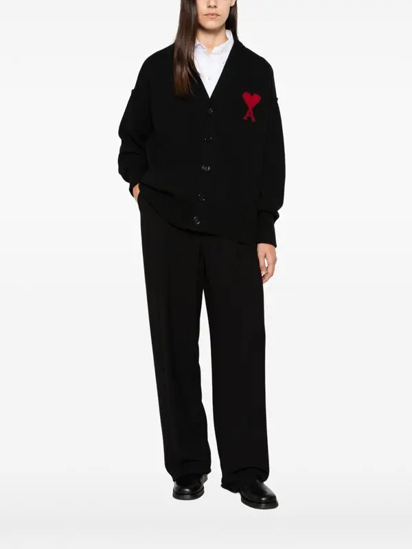 AMI Paris De Coeur Wool Cardigan