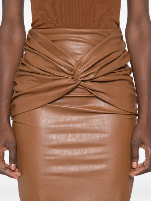 Elisabetta Franchi Faux Leather Midi Skirt