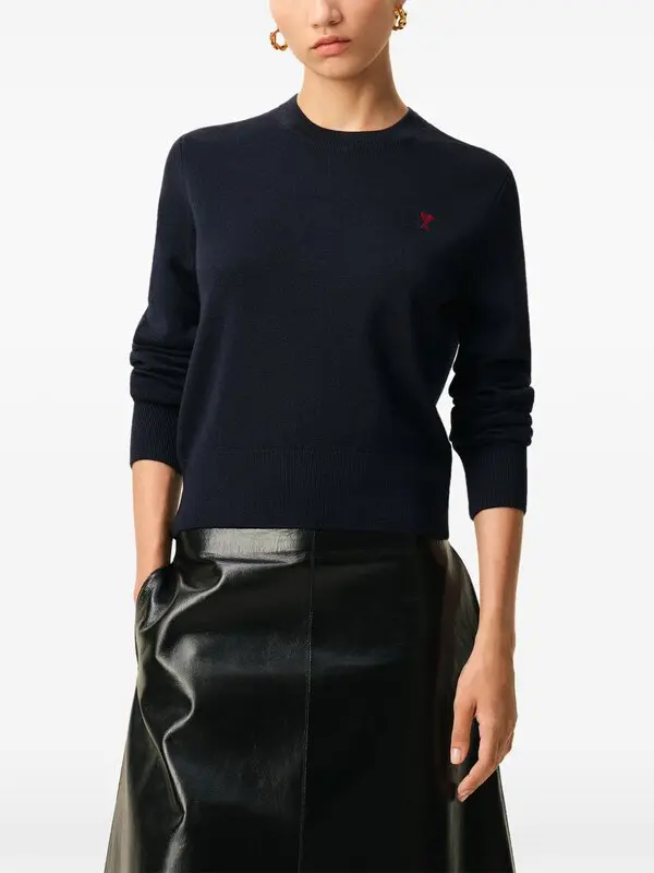 AMI Paris De Coeur Wool Crewneck Sweater
