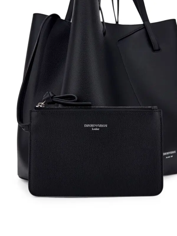 Emporio Armani Medium Leather Tote Bag