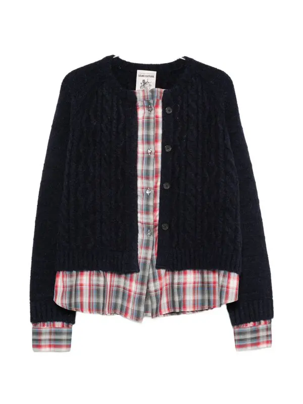 SEMICOUTURE Marcy Wool Blend Cardigan - Navy