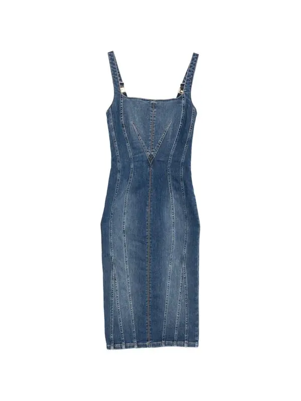 Elisabetta Franchi Denim Cotton Dress - Navy