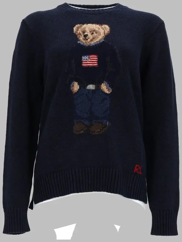 Polo Ralph Lauren Maglia 'bear' In Cotone E Lino