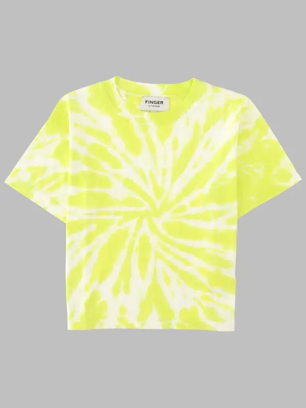 FINGER IN THE NOSE Queen Fluo Lime Tie & Dye Short Sleeve T Shirt