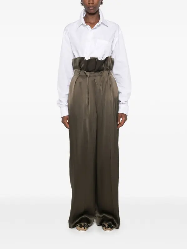 Khaite Kira Silk Trousers - Green