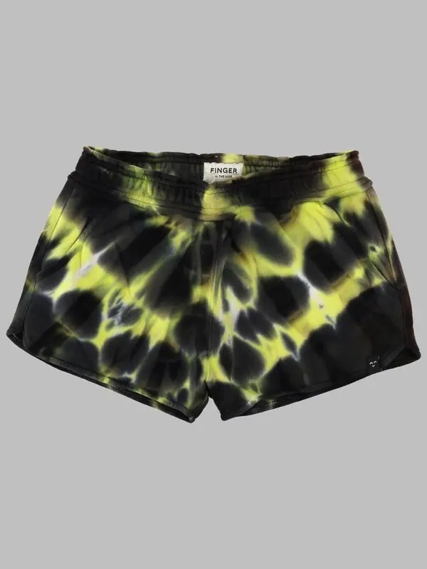 FINGER IN THE NOSE Holiday Fluo Lime Splash Mini Shorts