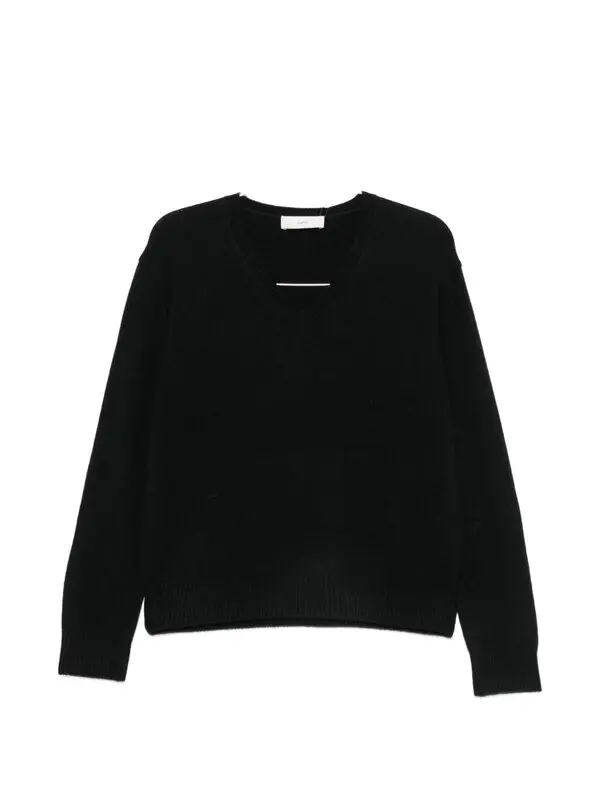 DUNST Wool And Cashmere V Necked Sweater - Black