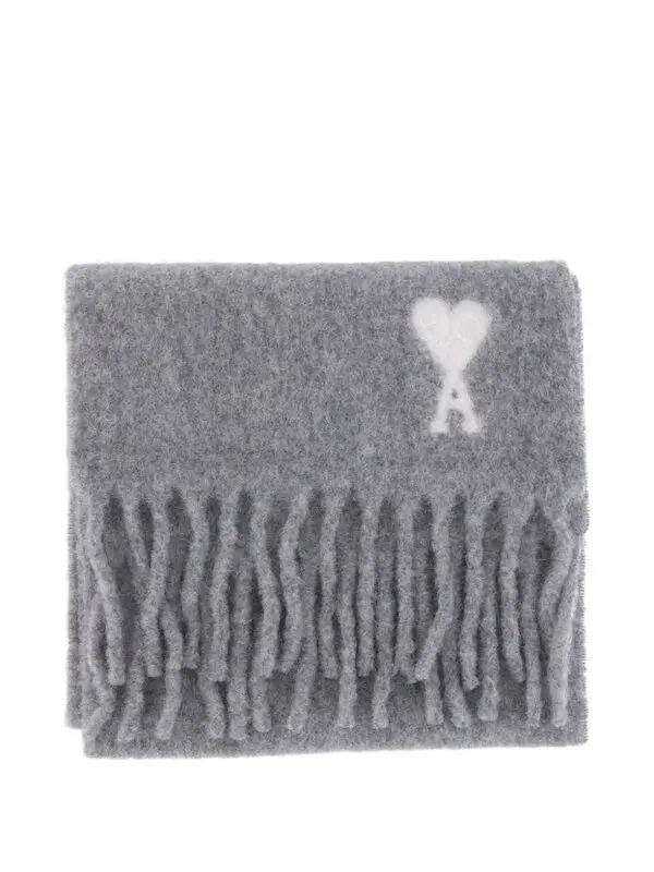 AMI Paris De Coeur Wool Scarf