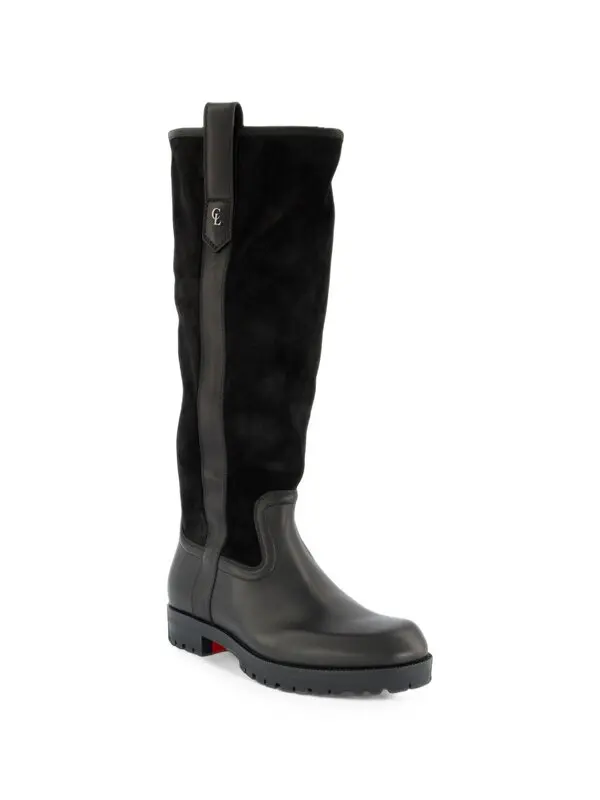 CHRISTIAN LOUBOUTIN Slouch Flat Leather Boots