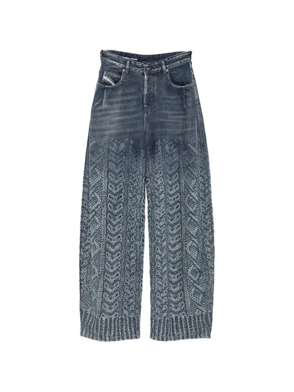 DIESEL® Wide Leg Denim Jeans
